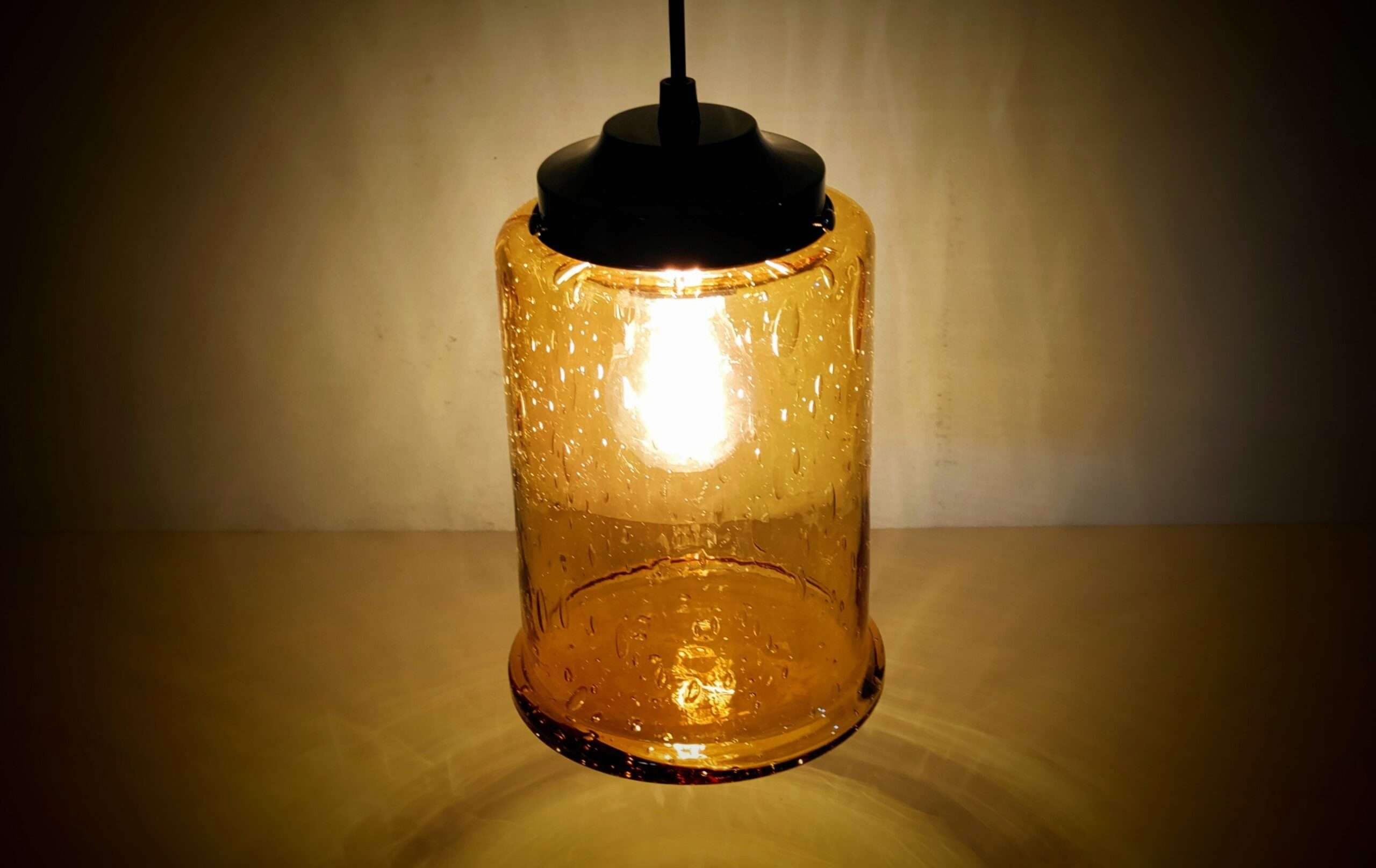 Eksklusiv special fremstillet unika loft pendel med dansk bobleglas fra ...