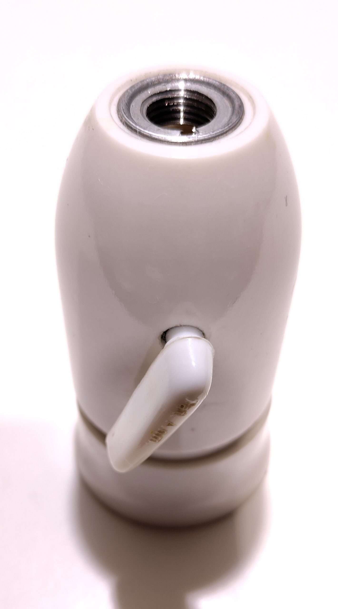 Hvid antik E27 bakelit fatning med dreje afbryder. • Møllers ...