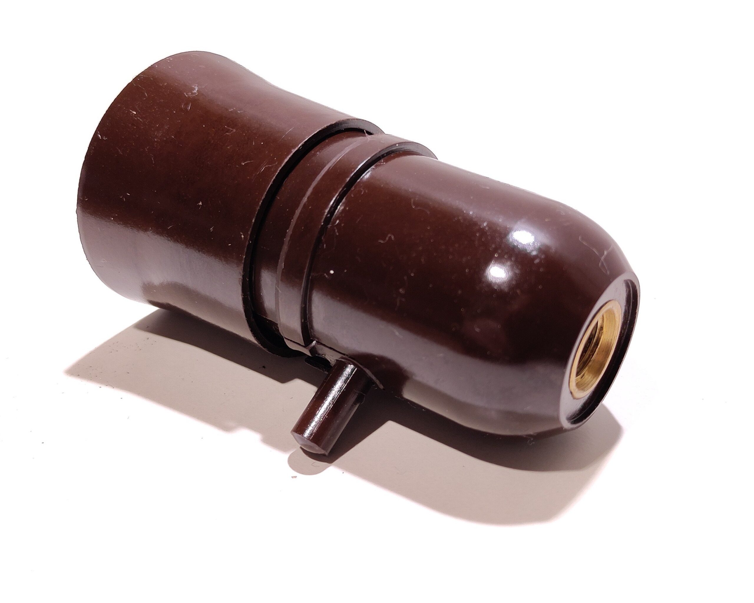 Antik E27 fatning med tryk afbryder. Brun bakelit. Læs mere. • Møllers ...