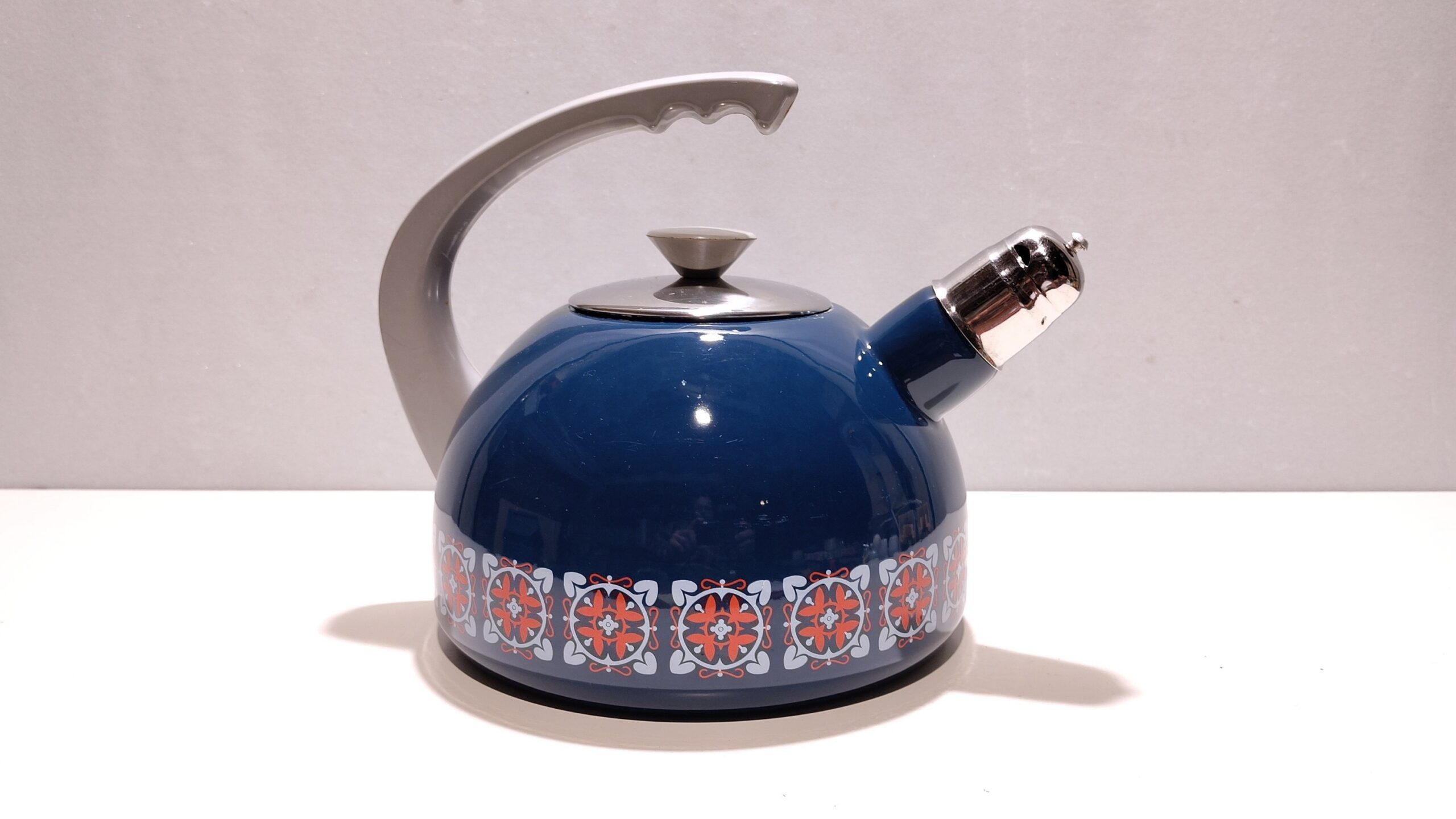 Skandinavisk koge kedel. I flot stand. Blå emalje. 1,5 liter. 1970 ...