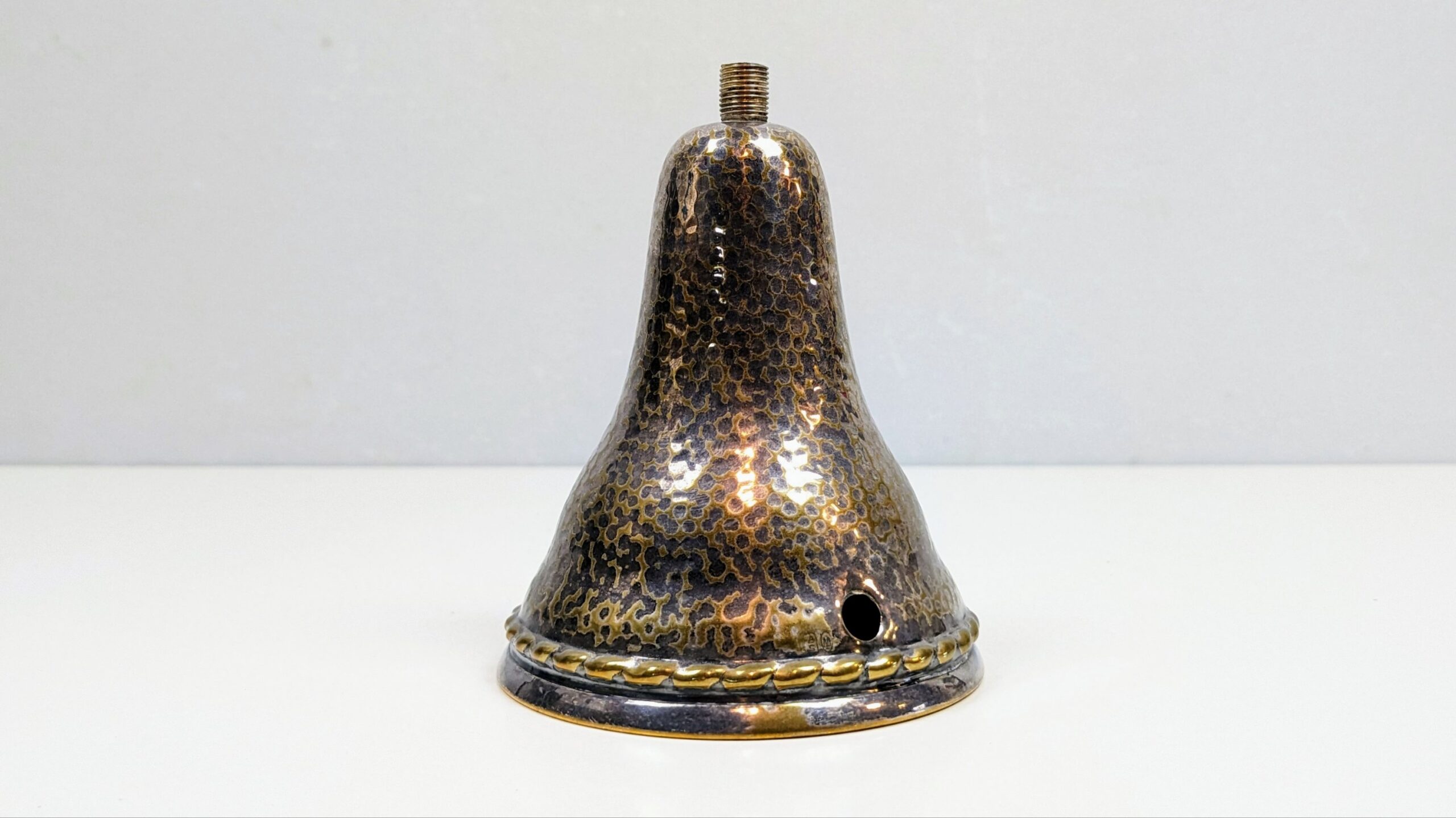 Forsølvet messing lampe fod. Ø98 mm. 11 cm høj. M10 gevind. • Møllers ...