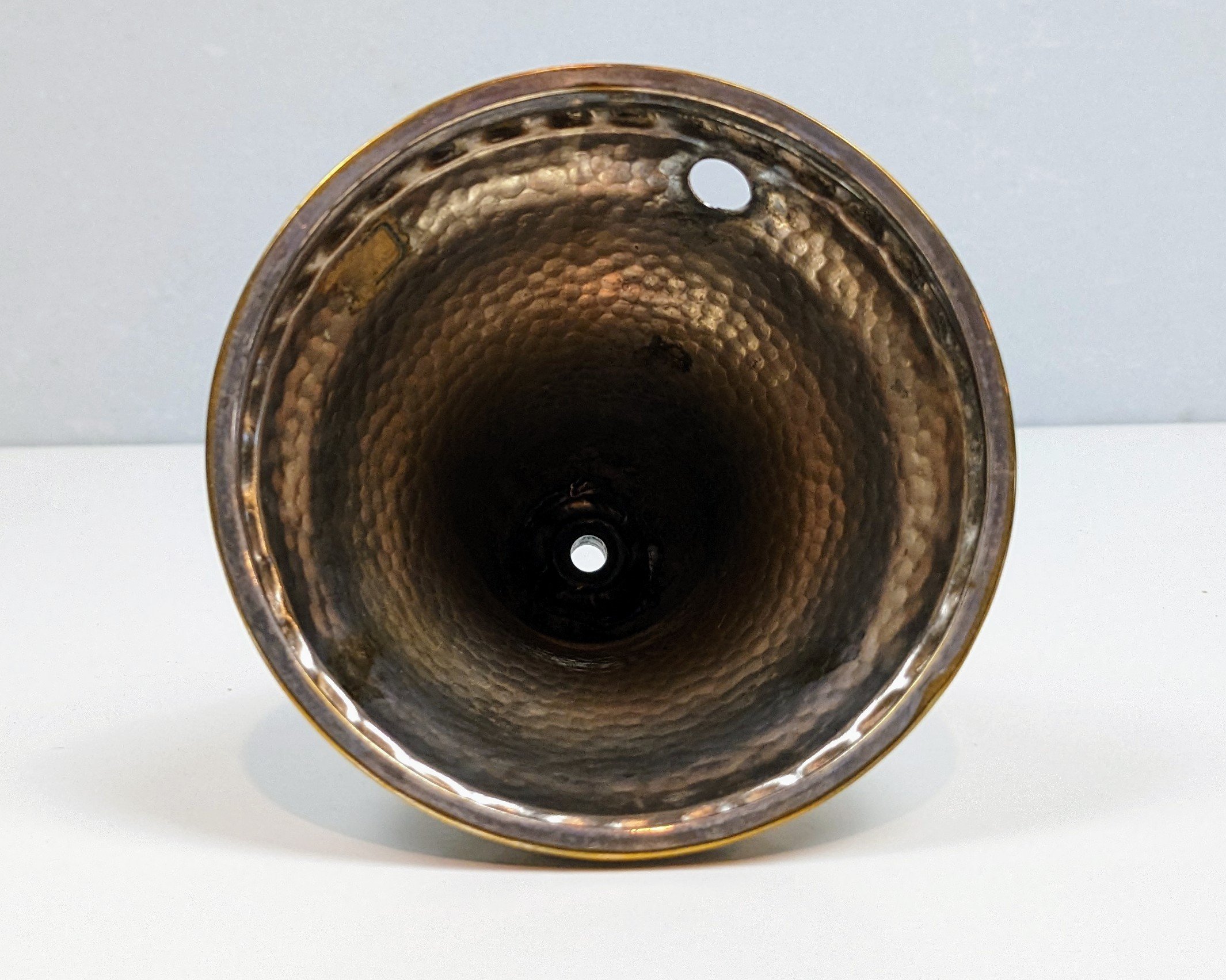 Forsølvet messing lampe fod. Ø98 mm. 11 cm høj. M10 gevind. • Møllers ...