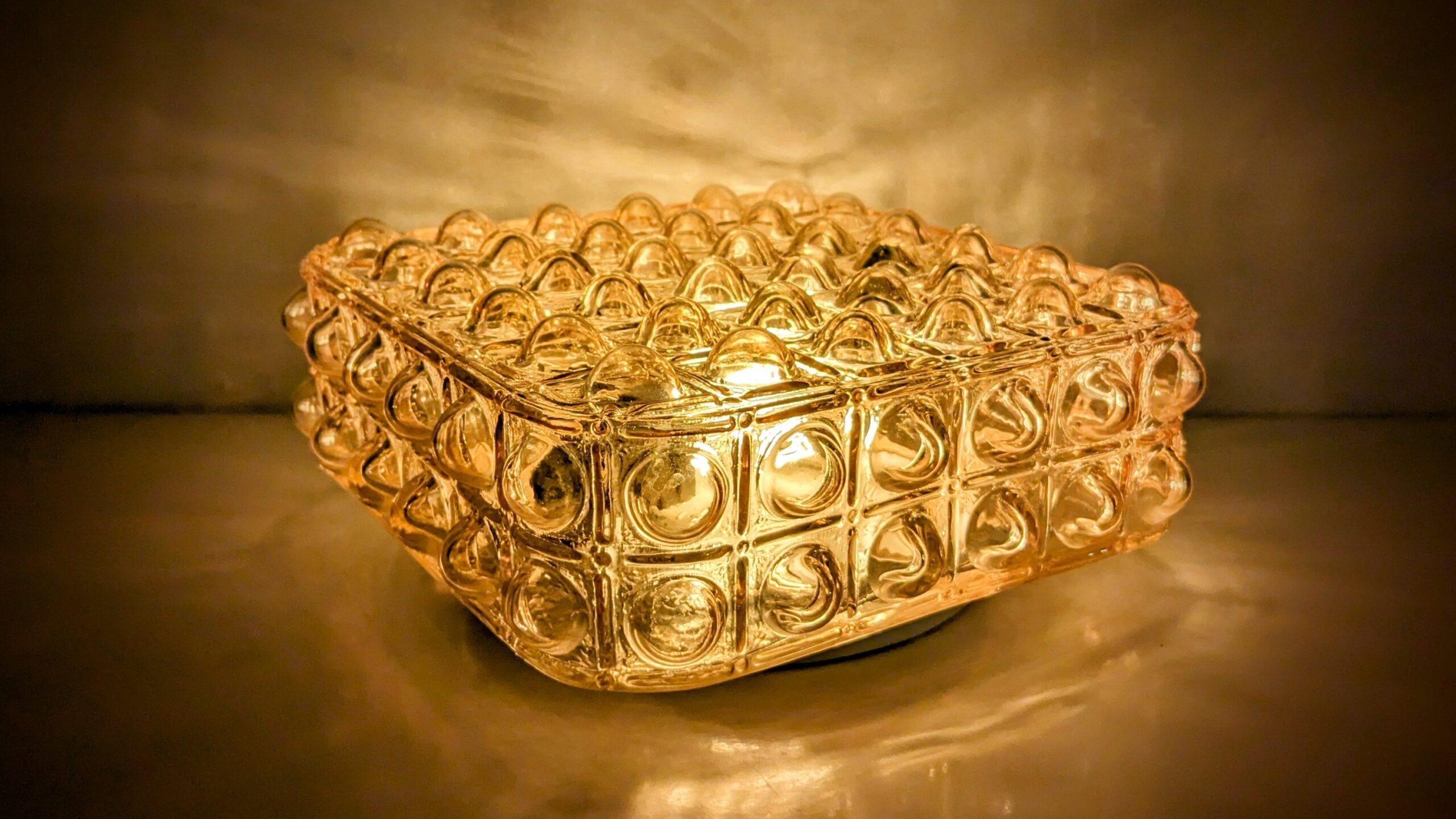 Flot restaureret Dansk plafond. E.S.Horn. Kvadratisk. 1970. 25x25 cm ...