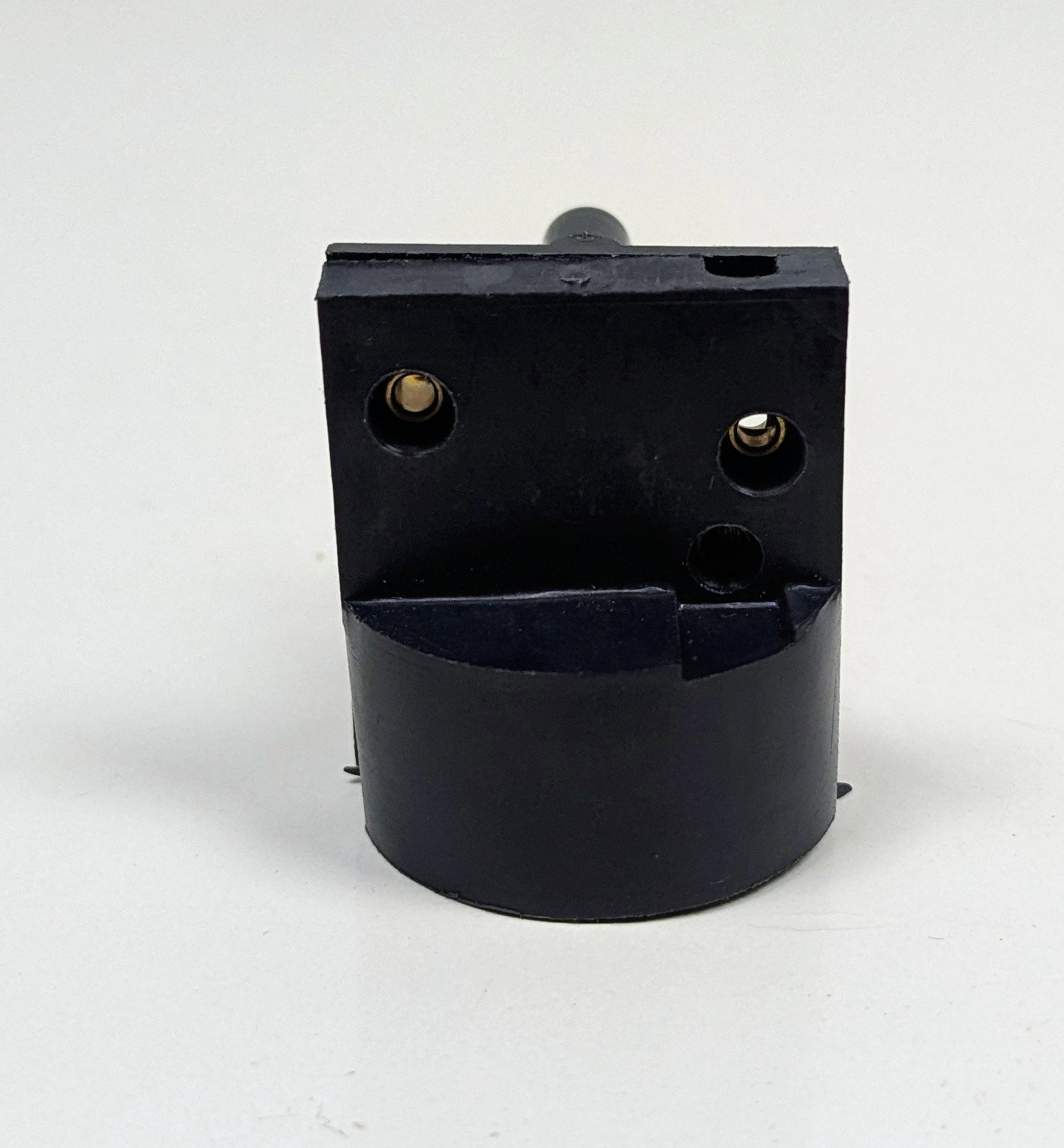 Tryk indsats fatning. Tryk afbryder. Sort bakelit. Reservedel. PH hat m ...