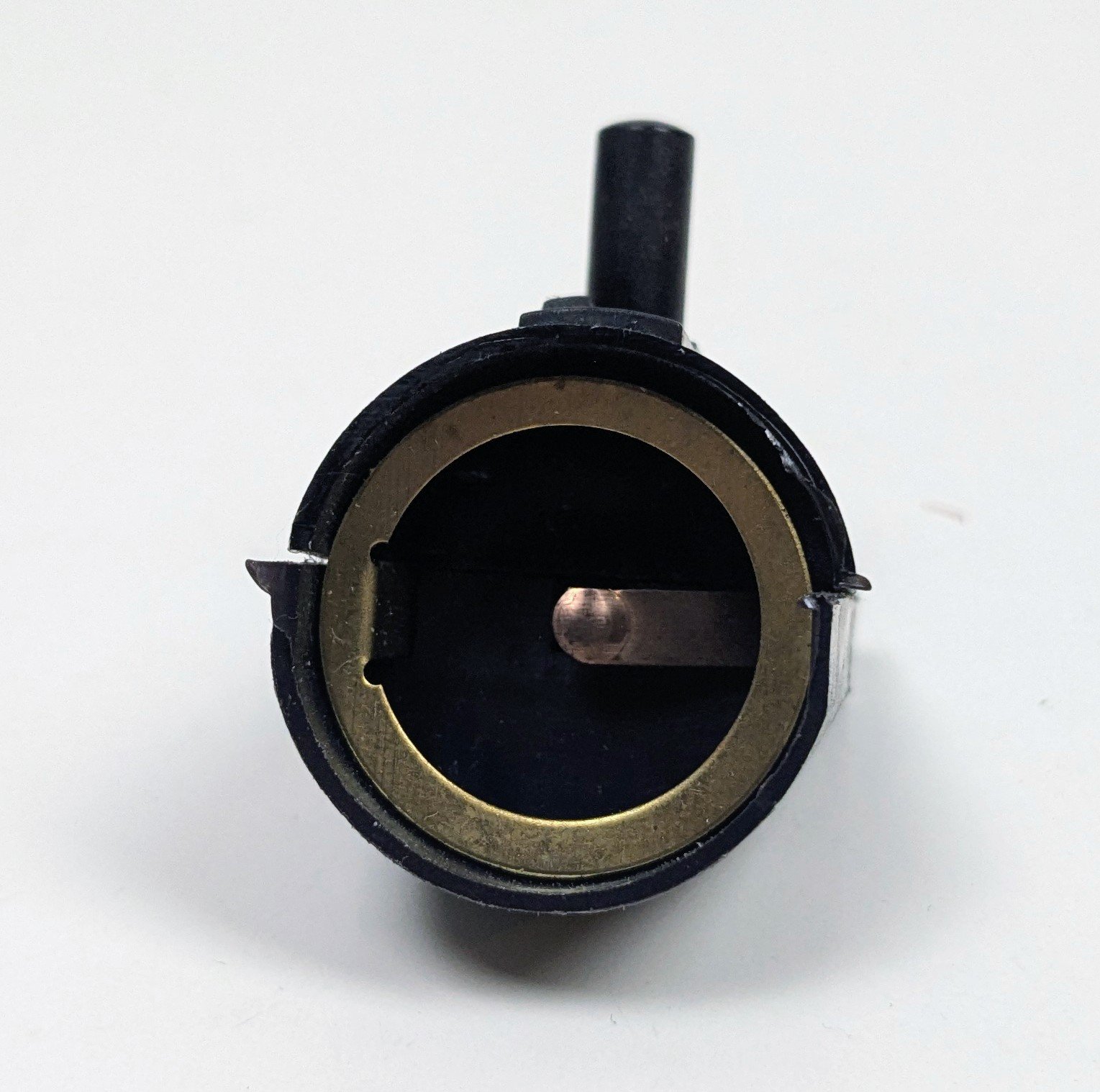 Tryk indsats fatning. Tryk afbryder. Sort bakelit. Reservedel. PH hat m ...