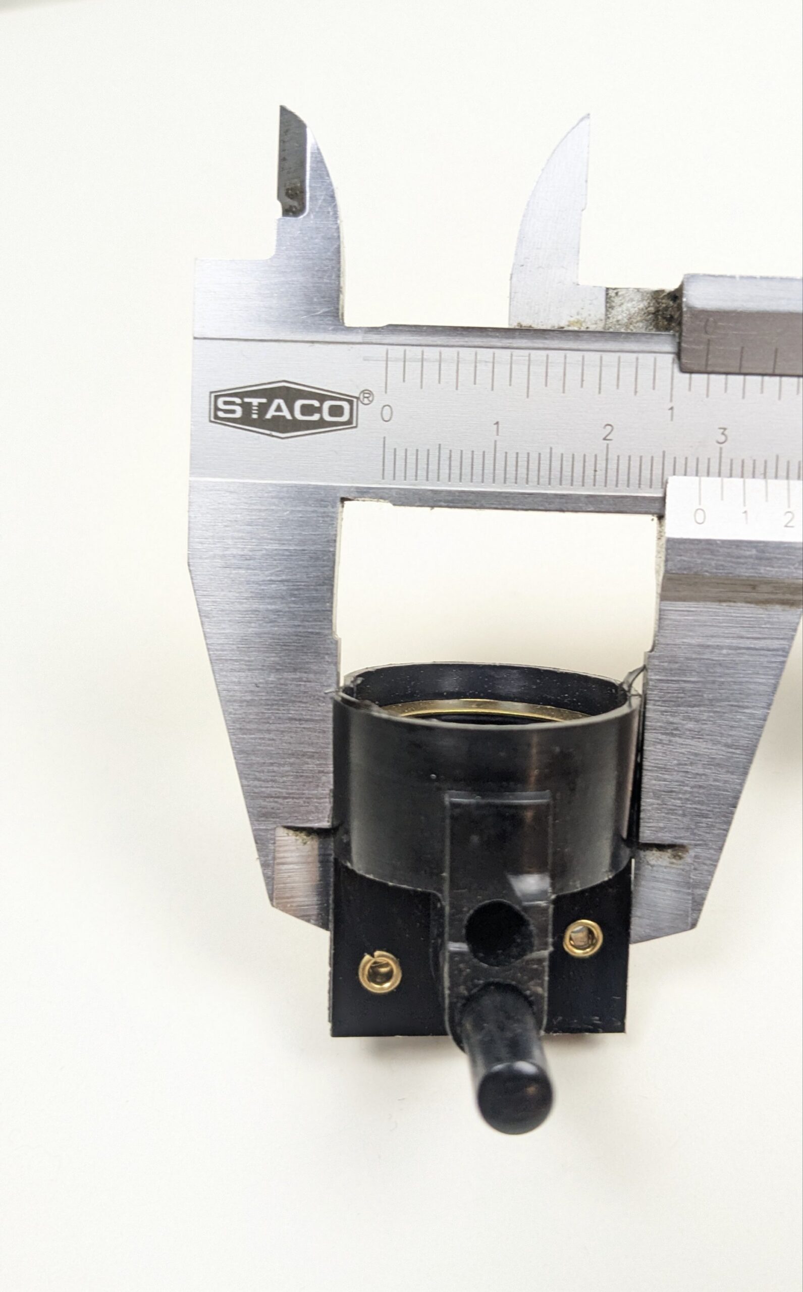 Tryk indsats fatning. Tryk afbryder. Sort bakelit. Reservedel. PH hat m ...