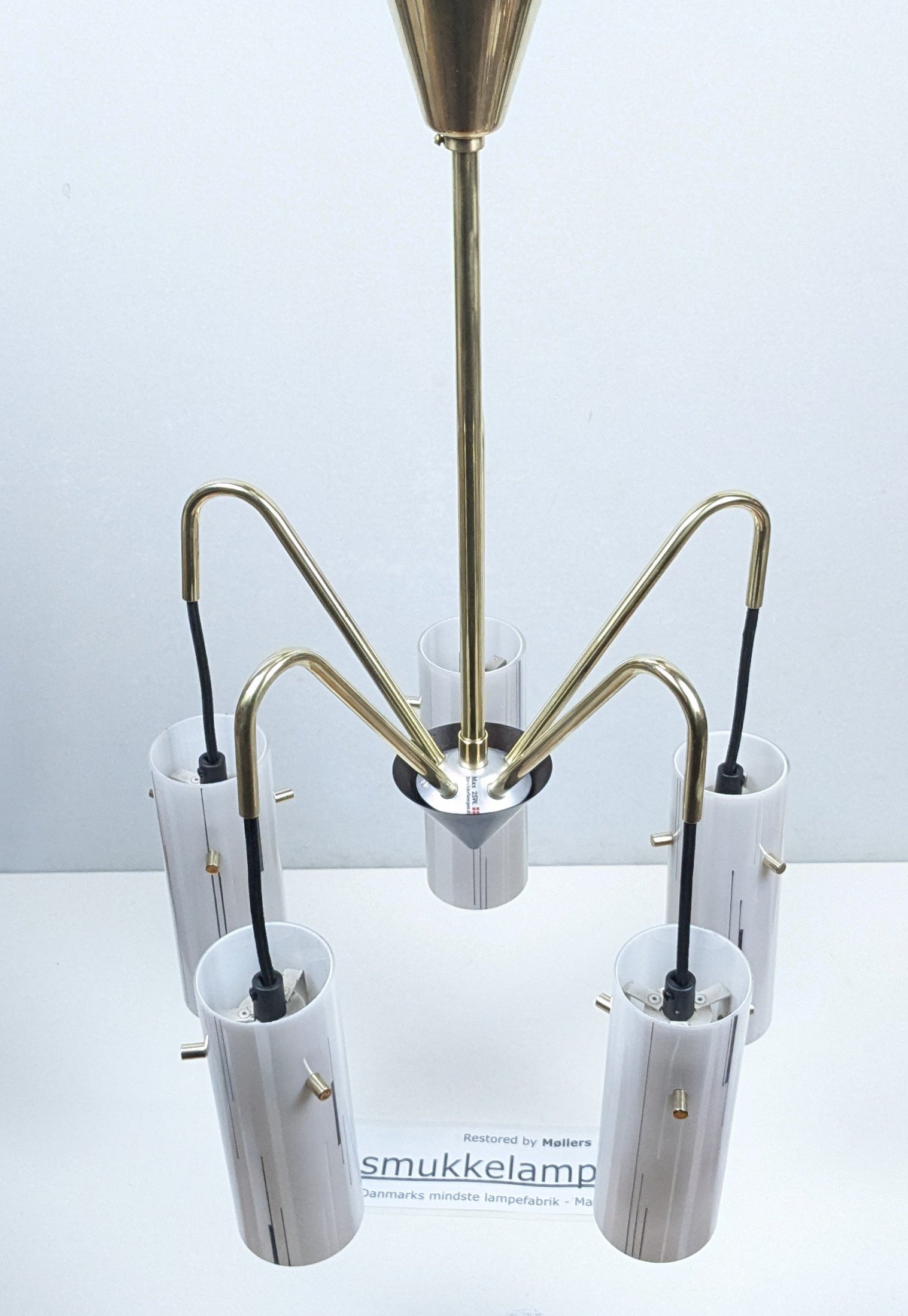 Sjælden Fog & Mørup lysekrone fra 1950’erne – Fuldrestaureret dansk ...