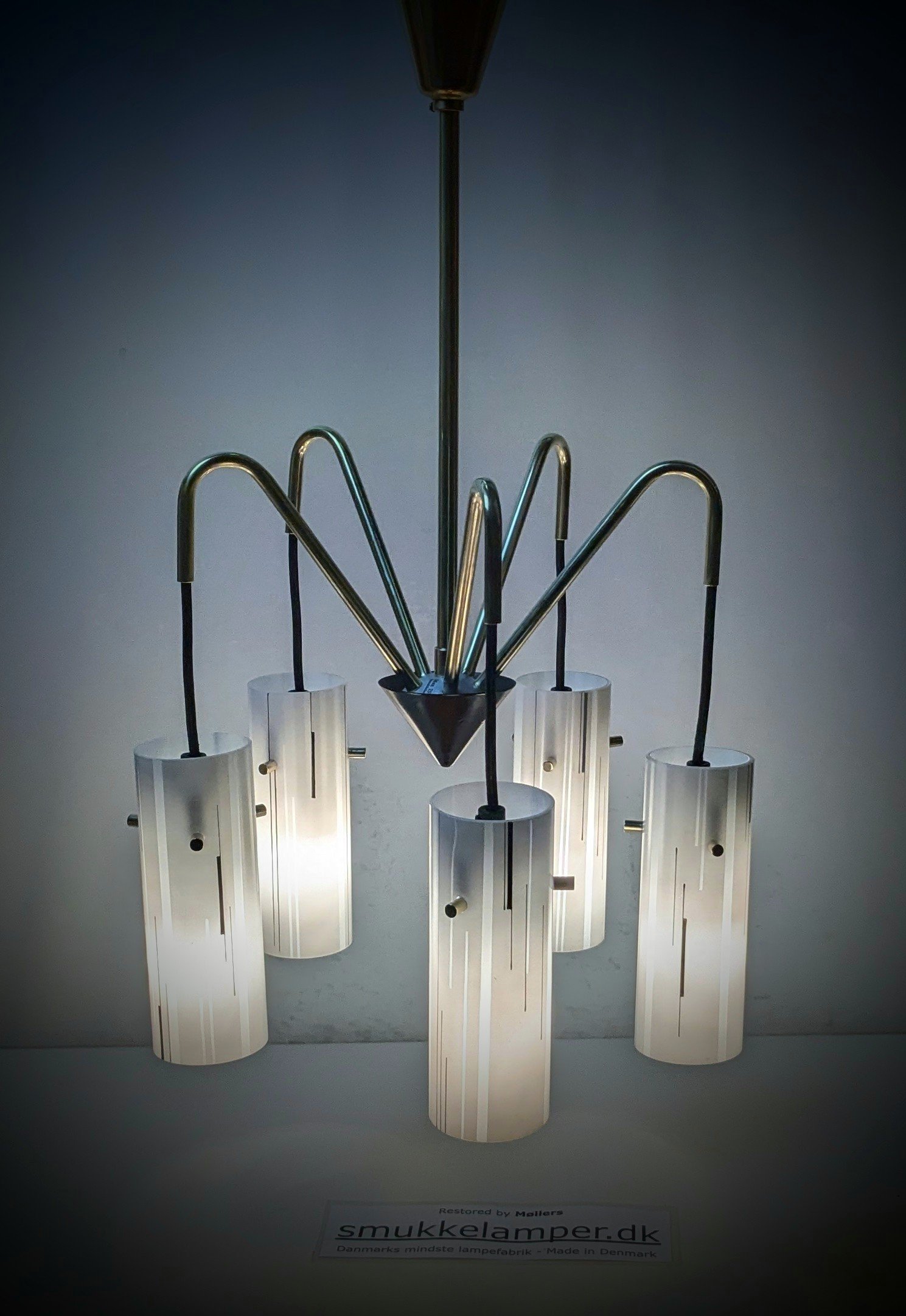 Sjælden Fog & Mørup lysekrone fra 1950’erne – Fuldrestaureret dansk ...